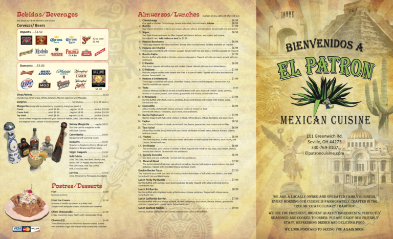 Menu – El Patron Mexican Cuisine