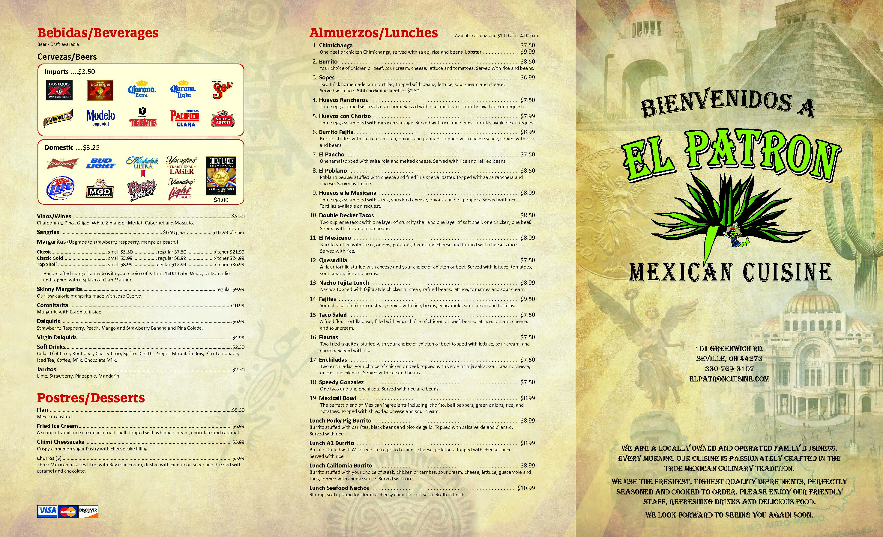 Menu – El Patron Mexican Cuisine