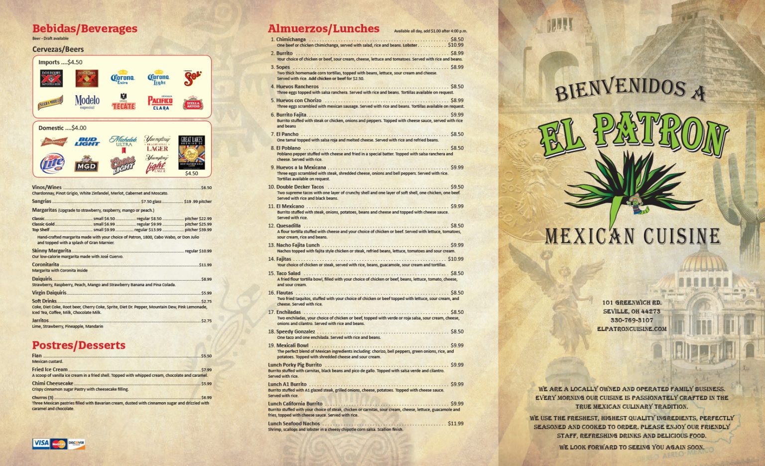 Menu – El Patron Mexican Cuisine